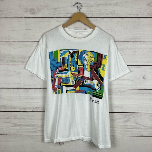 Vintage | Shirts | Vintage 988 Picasso Abstract Art Tshirt Large | Poshmark